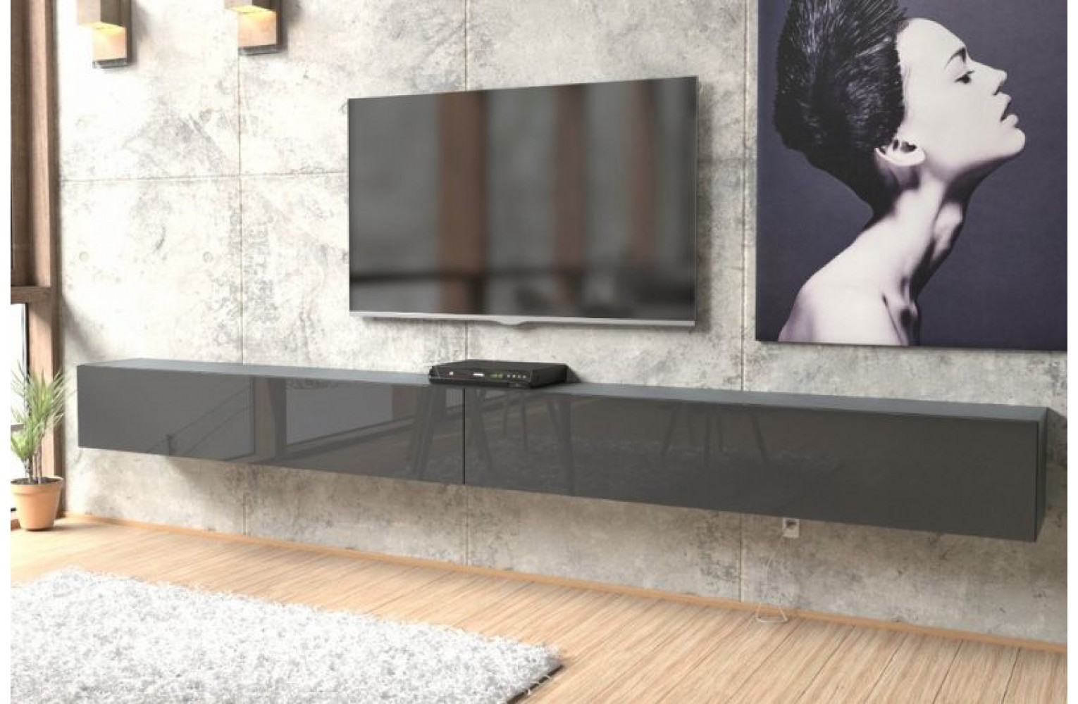 Έπιπλο TV MODUL 320 μαύρο κρεμαστό